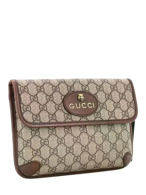 Gucci Neo Vintage Flap Gg Coated Canvas Belt Bag - Brown