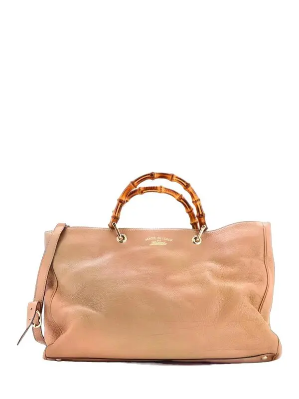 Gucci Leather Shopper Tote Bag - Neutrals