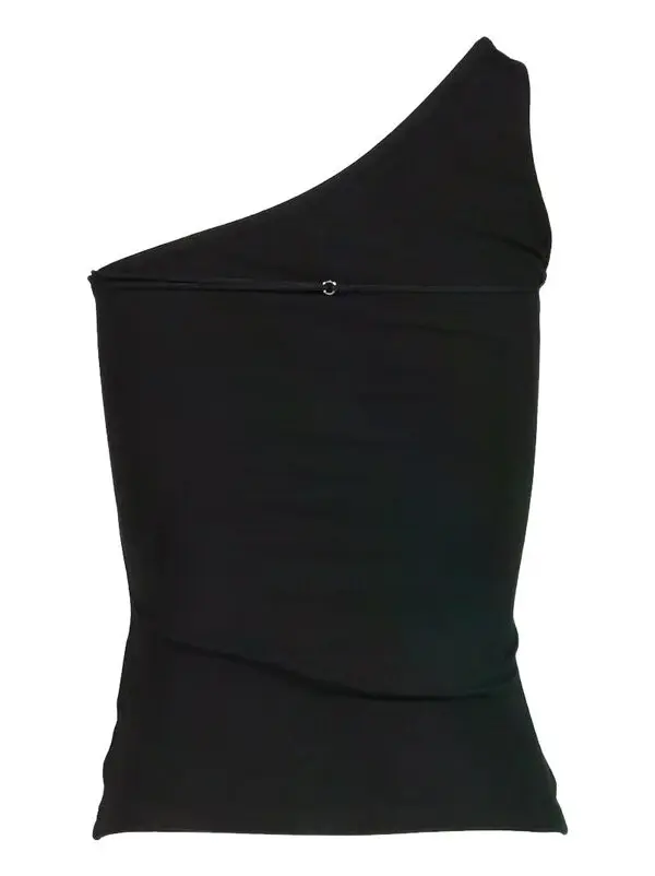 ANOMALIES DEPARTMENT Badge-appliqué Tie-up Top - Black