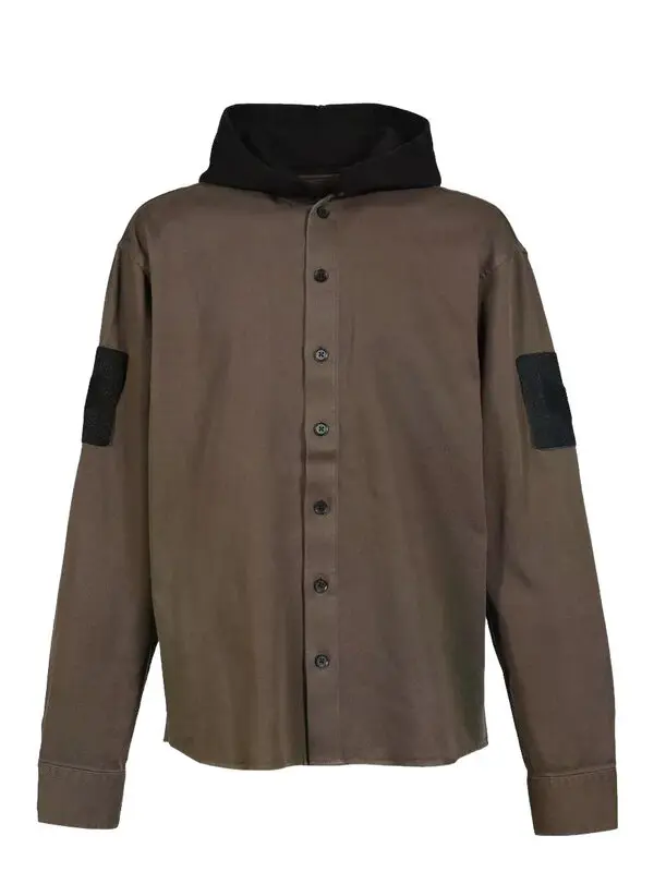 DIARY 1999 Logo-print Hooded Shirt - Green