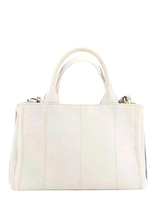 Prada Canapa Convertible Canvas Mini Tote Bag - Neutrals
