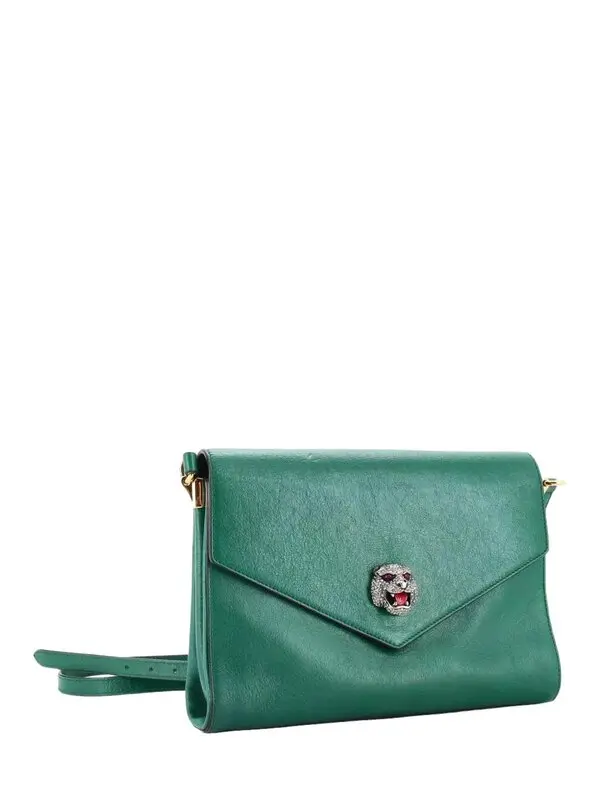 Gucci Crystal Animalier Shoulder Bag - Green