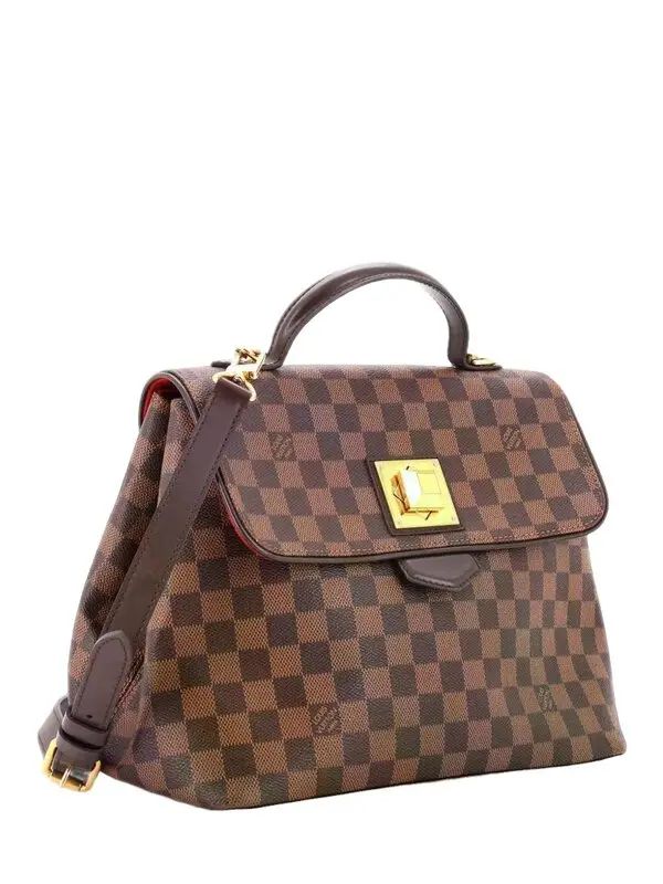 LOUIS VUITTON Damier Ebene Bergamo Mm Satchel - Brown