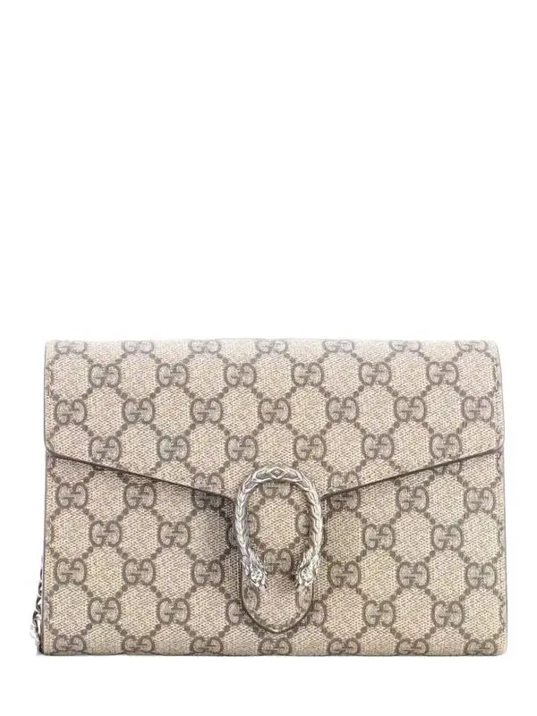 Gucci Dionysus Chain Wallet Gg Coated Canvas Small Cross Body Bag - Brown