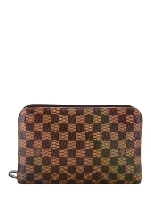 LOUIS VUITTON Damier Pochette Saint Louis Clutch Bag - Brown
