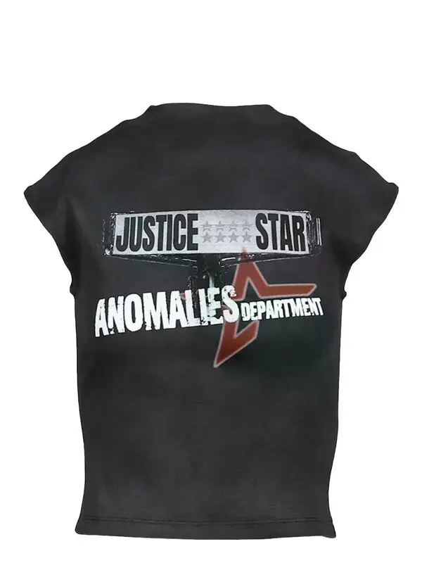 ANOMALIES DEPARTMENT Graphic-print Mock-neck T-shirt - Black