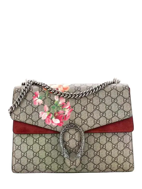 Gucci Dionysus Blooms Print Gg Coated Canvas Medium Shoulder Bag - Brown