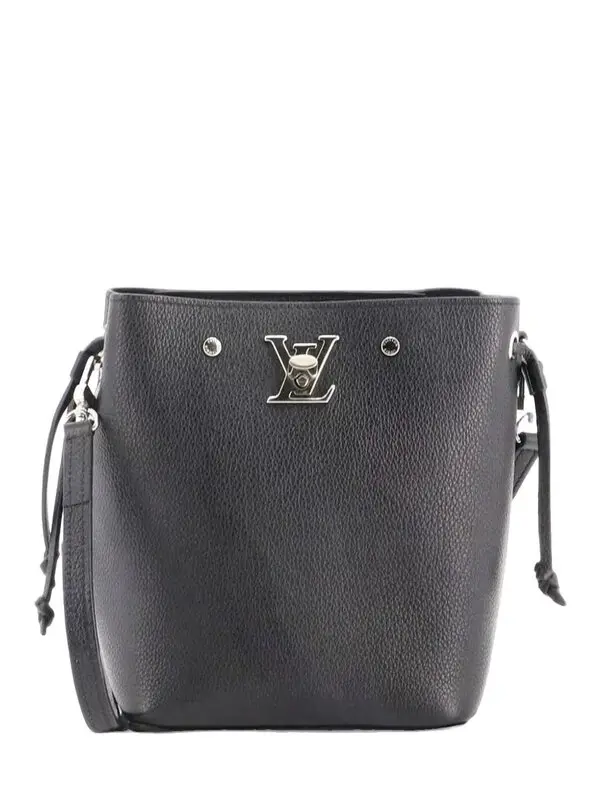 LOUIS VUITTON Lockme Leather Nano Bucket Bags - Black