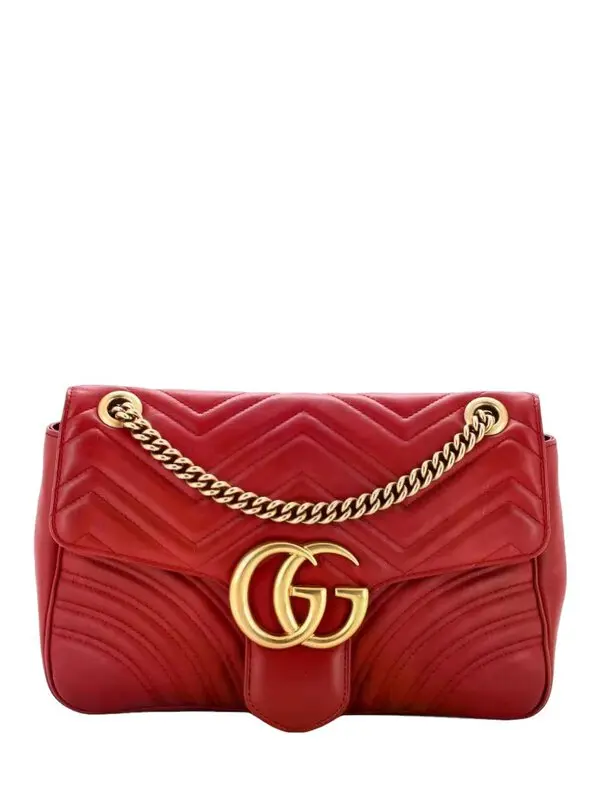 Gucci Gg Marmont Medium Shoulder Bag - Red