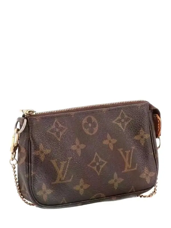 LOUIS VUITTON Monogram Mini Pochette Clutch - Brown
