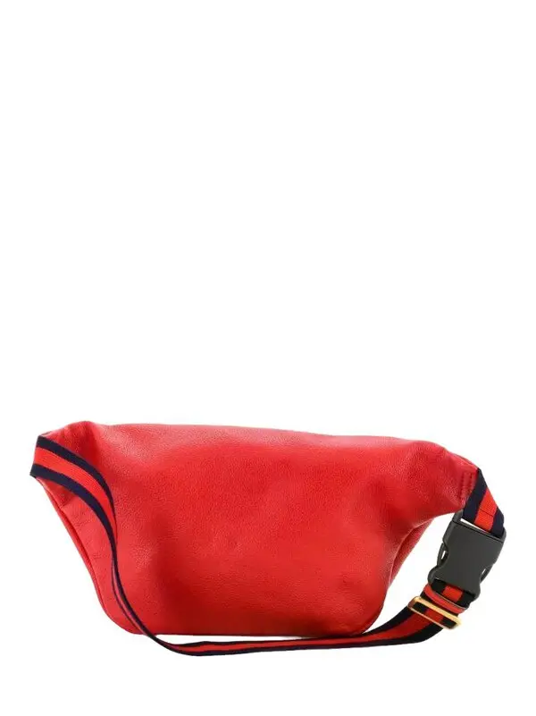 Gucci Logo Printed Leather Medium Belt Bag - Red