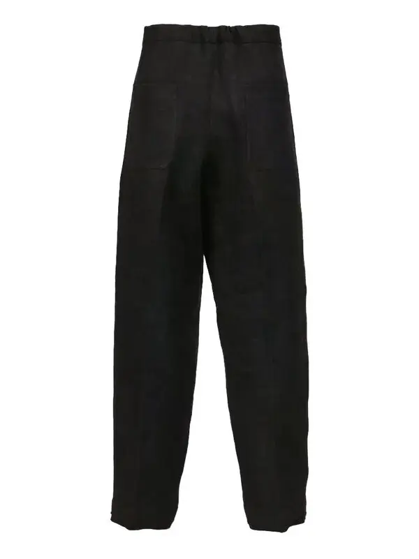 BIBLIOTHERK Wide-leg Frayed-hem Trousers - Black