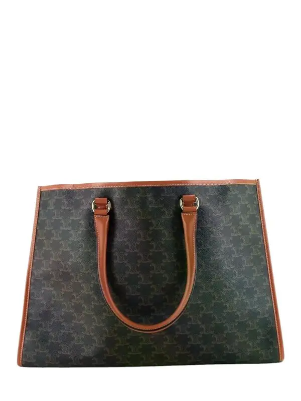 Celine Horizontal Cabas Triomphe Coated Canvas Tote Bag - Brown