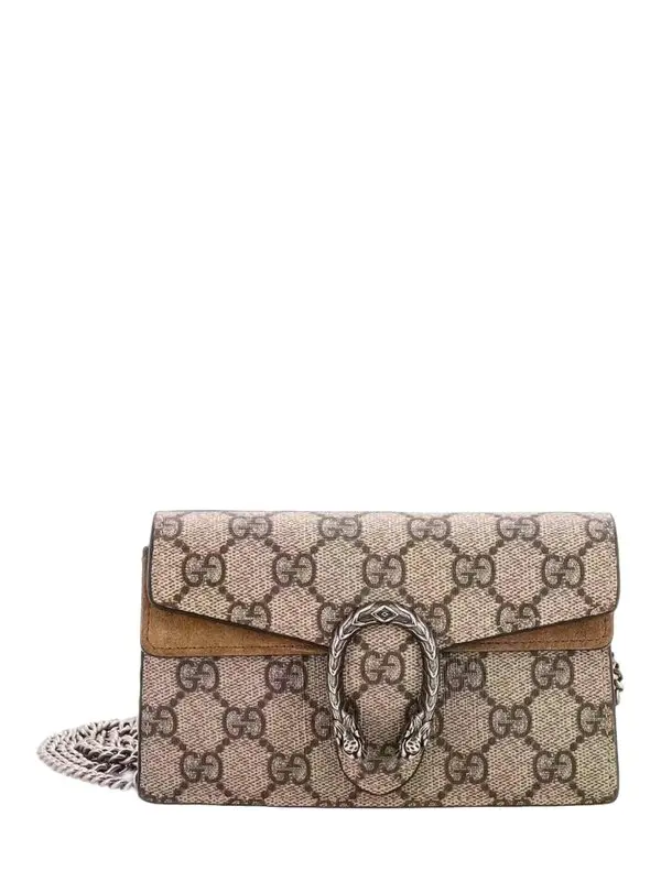 Gucci Dionysus Bag Gg Coated Canvas Super Mini Cross Body Bag - Brown