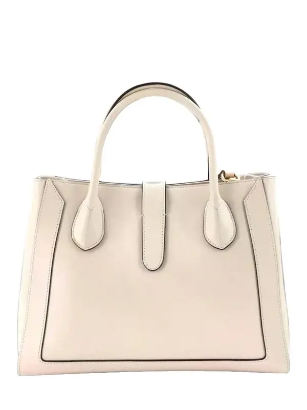 Gucci Jackie 1961 Web Leather Medium Tote Bag - White