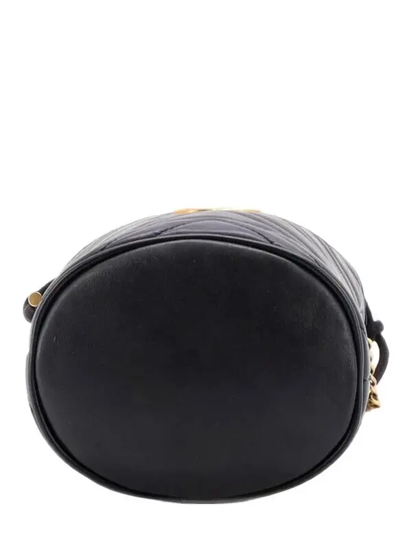 Gucci Gg Marmont Matelasse Leather Mini Bucket Bag - Black