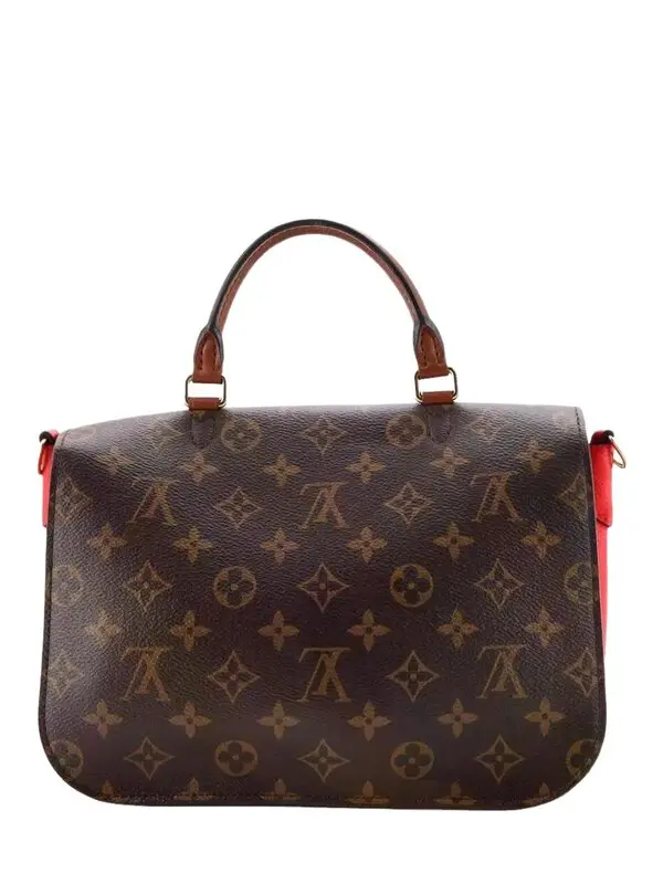 LOUIS VUITTON Vaugirard Handbag Monogram Canvas With Leather Satchel - Red