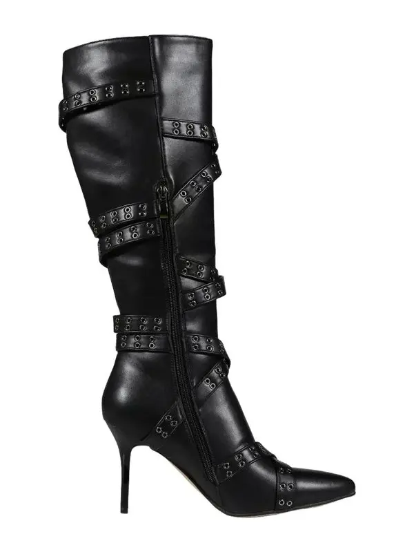 NIIHAI Embellished Knee-high Stiletto Boots - Black