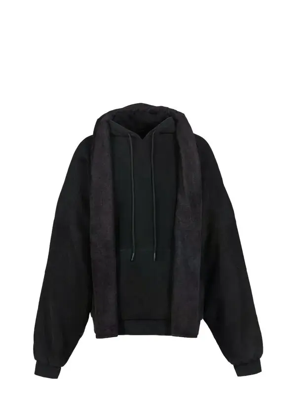 ARNODEFRANCE Towel-detail Hoodie - Black