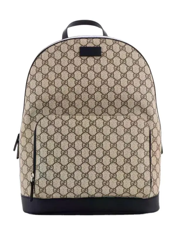 Gucci Zip Pocket Gg Coated Canvas Medium Backpack - Brown