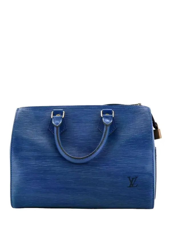 LOUIS VUITTON Speedy Handbag Epi Leather Satchel - Blue