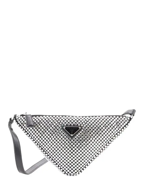 Prada Crystal Embellished Satchel - Black