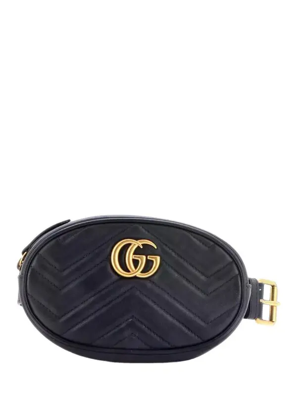 Gucci Gg Marmont Matelasse Leather Belt Bag - Black