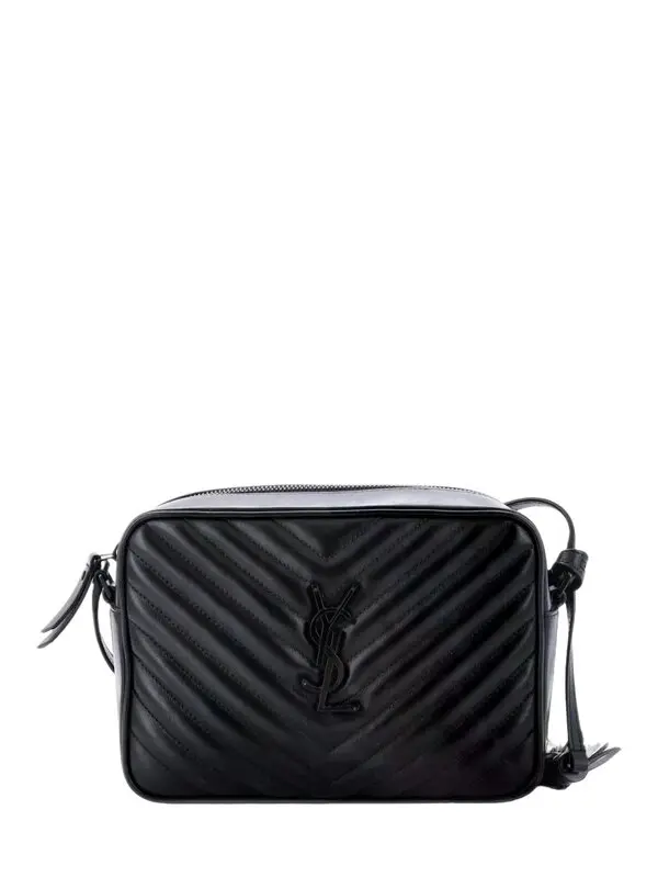 Saint Laurent Matelassé Chevron Leather Lou Camera Cross Body Bag - Black