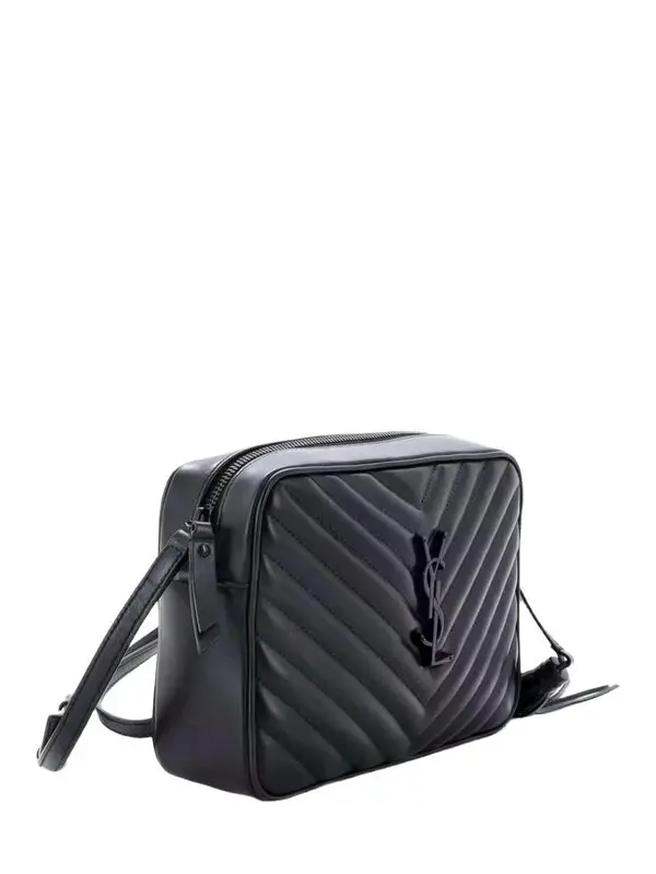 Saint Laurent Lou Camera Bag Matelasse Chevron Leather Small Cross Body Bag - Black