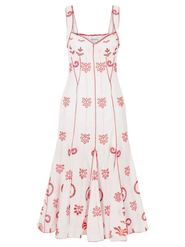 Charo Ruiz Ibiza Tiered Broderie Anglaise Cotton-blend Midi Dress - No