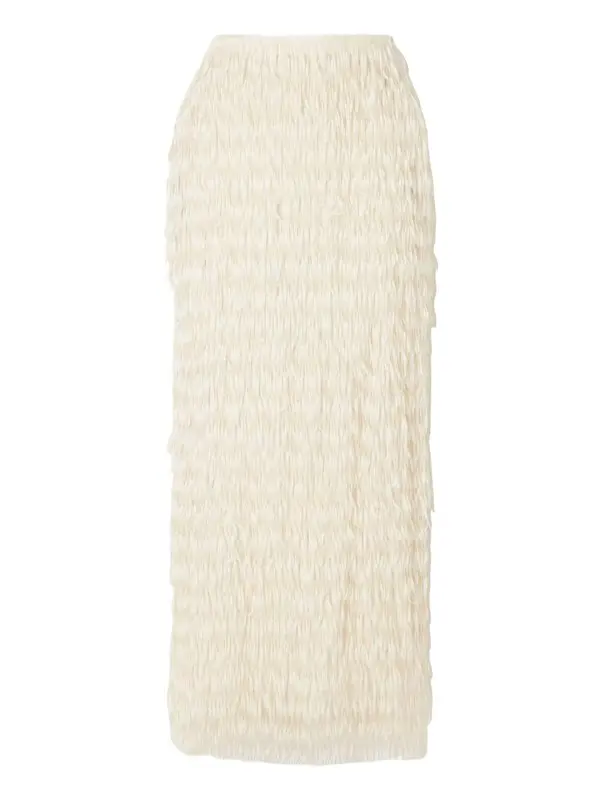 Maticevski Resonate Fringed Satin Midi Skirt - No