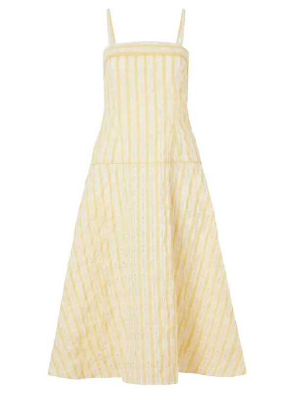 Rosie Assoulin Striped Seersucker Midi Dress - No
