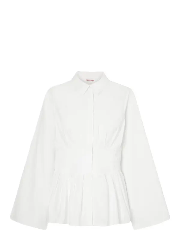 Rosie Assoulin Shirred Cotton-poplin Blouse - No