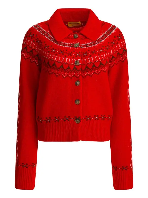 Guest In Residence Long-sleeve Cardigan - Red