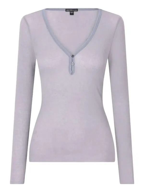 JAMES PERSE Ribbed Cotton And Cashmere-blend T-shirt - Gray