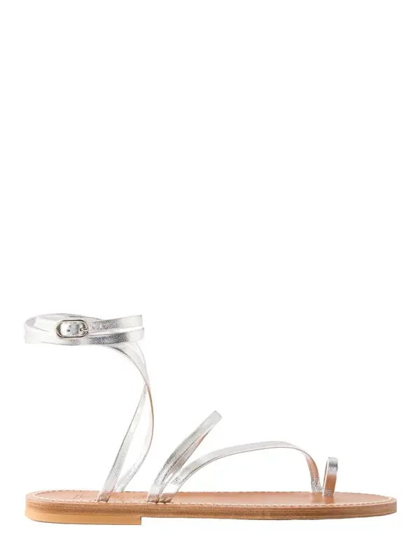 K.JACQUES Metallic Leather Thong Sandals - Nude