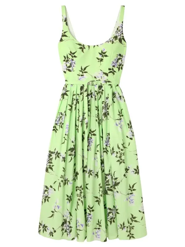 EMILIA WICKSTEAD Floral Print Belted Midi Dress - No