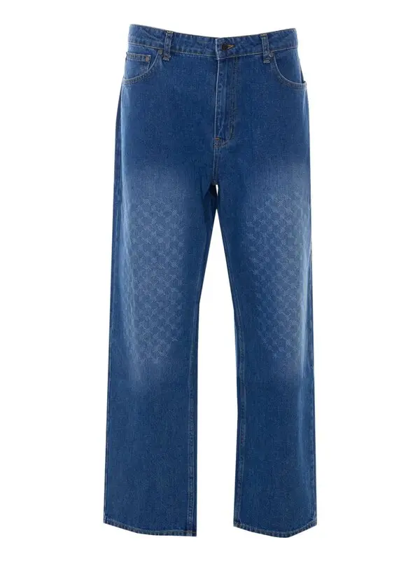 DAILY PAPER Monogram Wide-leg Jeans - Midblue