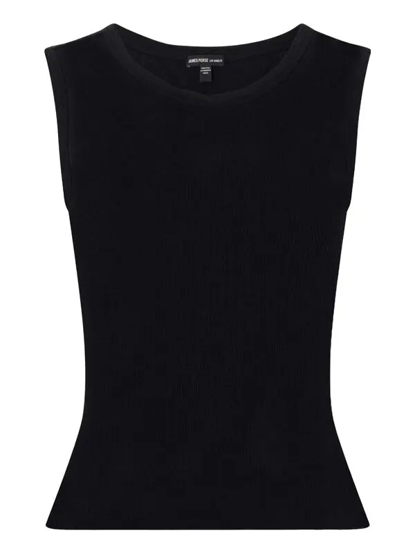 JAMES PERSE Ribbed Cotton And Cashmere-blend Tank - Black