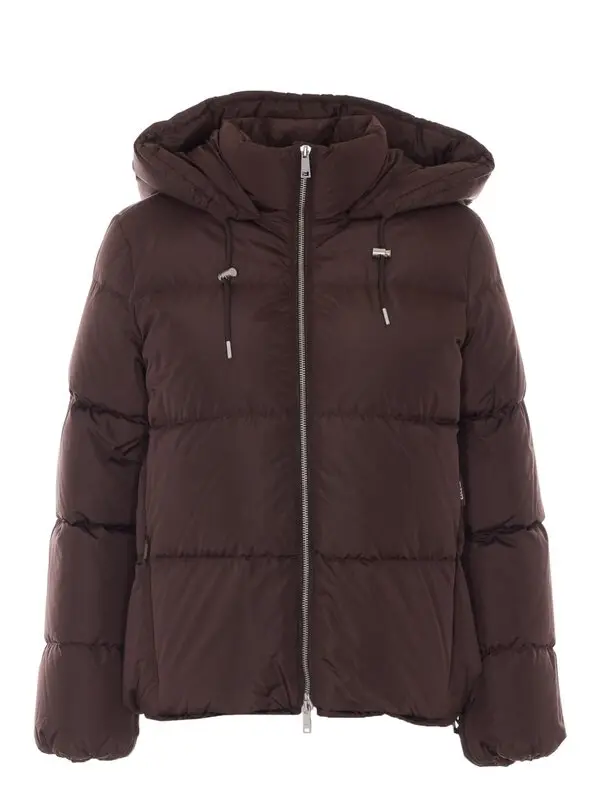 Add Hooded Quilted Down Jacket - Black