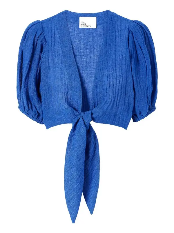 Lisa Marie Fernandez Tie-detailed Linen-blend Blouse - No