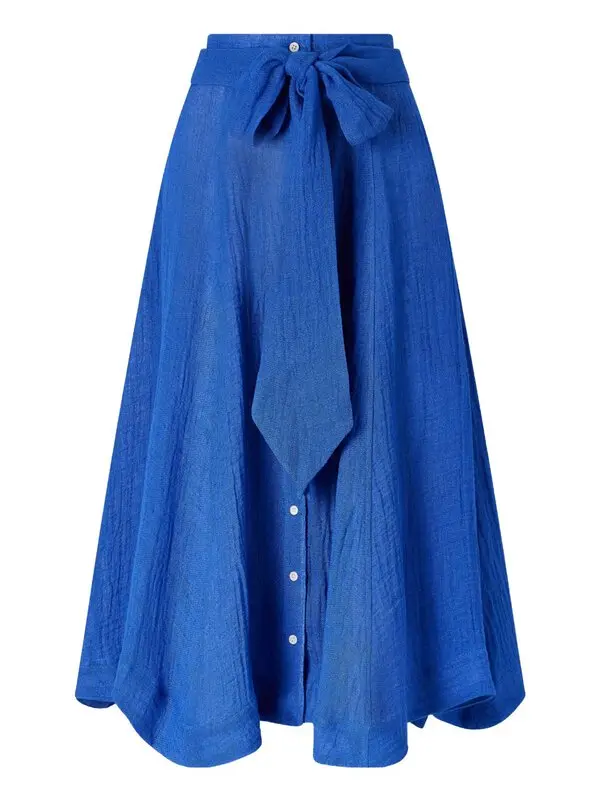 Lisa Marie Fernandez Linen-blend Midi Skirt - No
