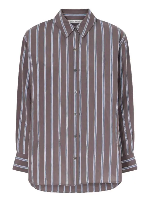 Veronica Beard Striped Woven Shirt - Gray