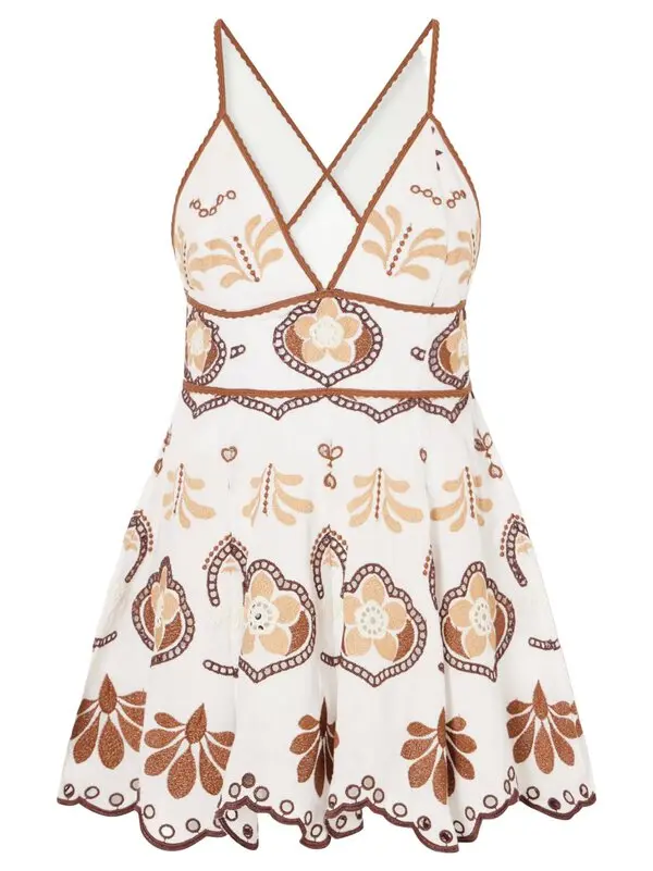 Charo Ruiz Ibiza Anglaise Cotton-blend Mini Dress - No