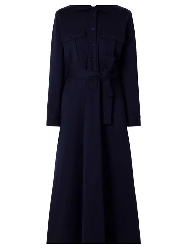 Giuliva Heritage Dora Wool-jersey Midi Dress - Black