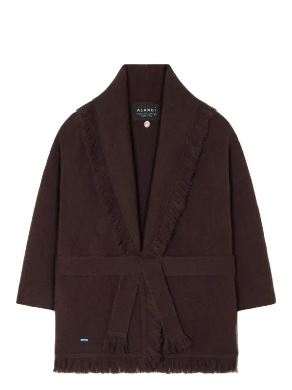 Alanui Fringe-trim Belted Cardigan - Coffee