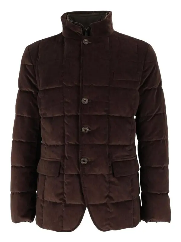FAY Quilted Corduroy Jacket - Brown