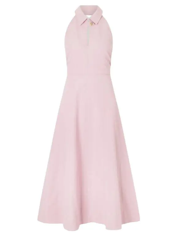 Veronica Beard Halterneck Midi Dress - Pink