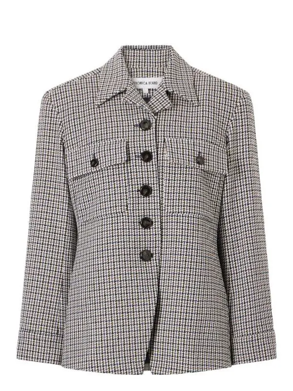 Veronica Beard Houndstooth Blazer - Gray