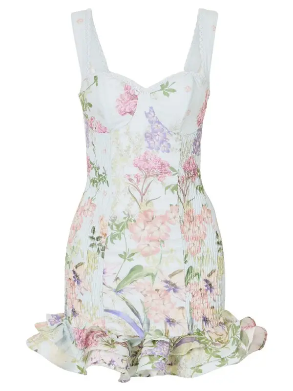 Charo Ruiz Ibiza Floral-print Cotton-blend Mini Dress - No